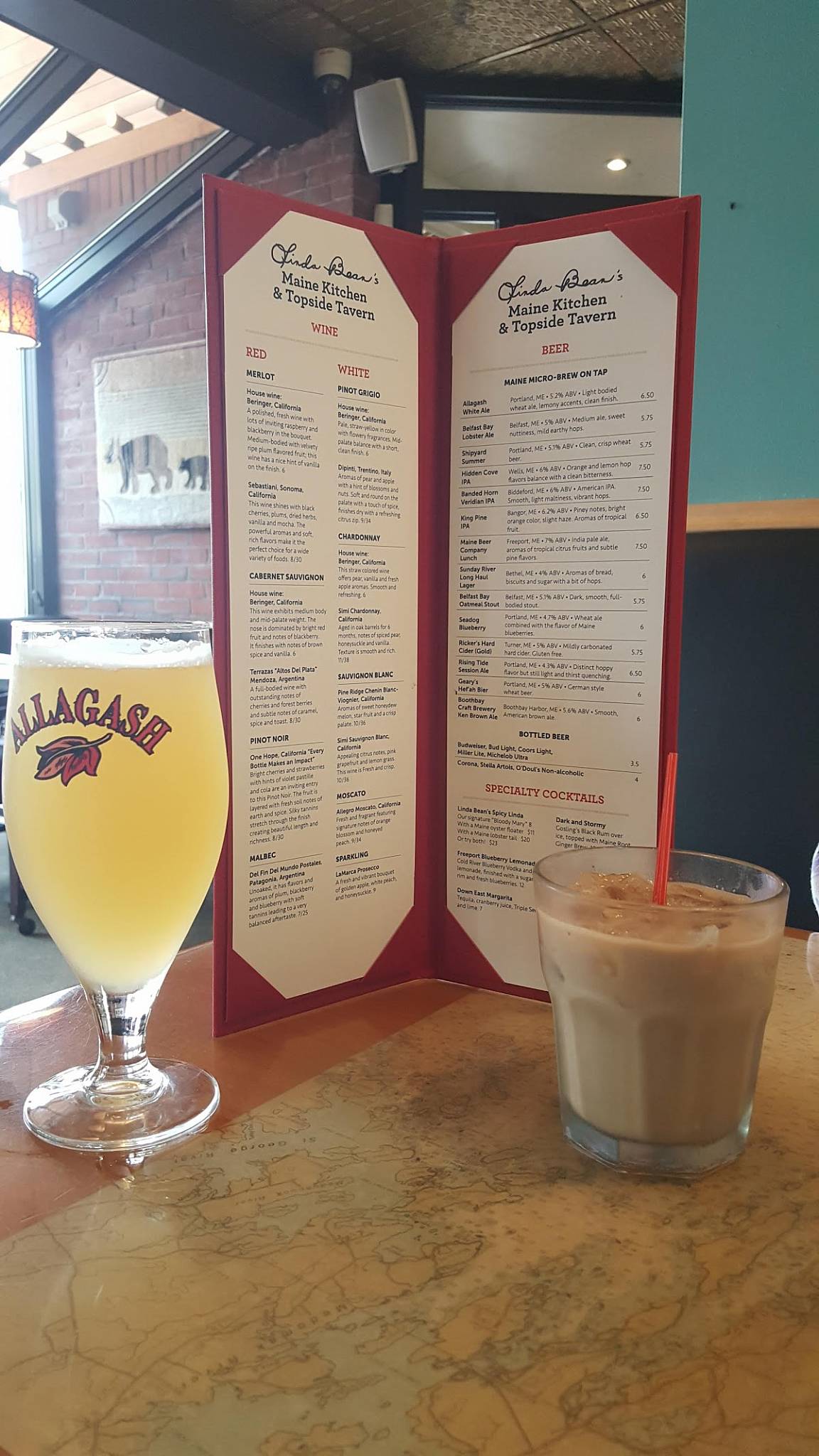 Menu at Linda Bean’s Maine Kitchen & Topside Tavern restaurant, Freeport
