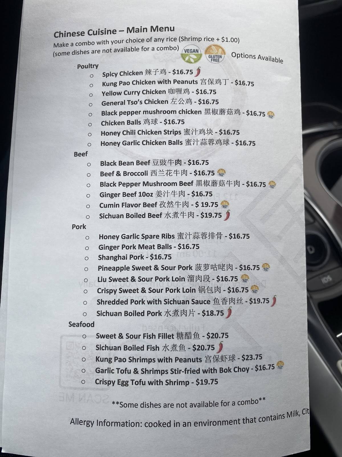 Menu at Li's Wok & Grill restaurant, Wolfville