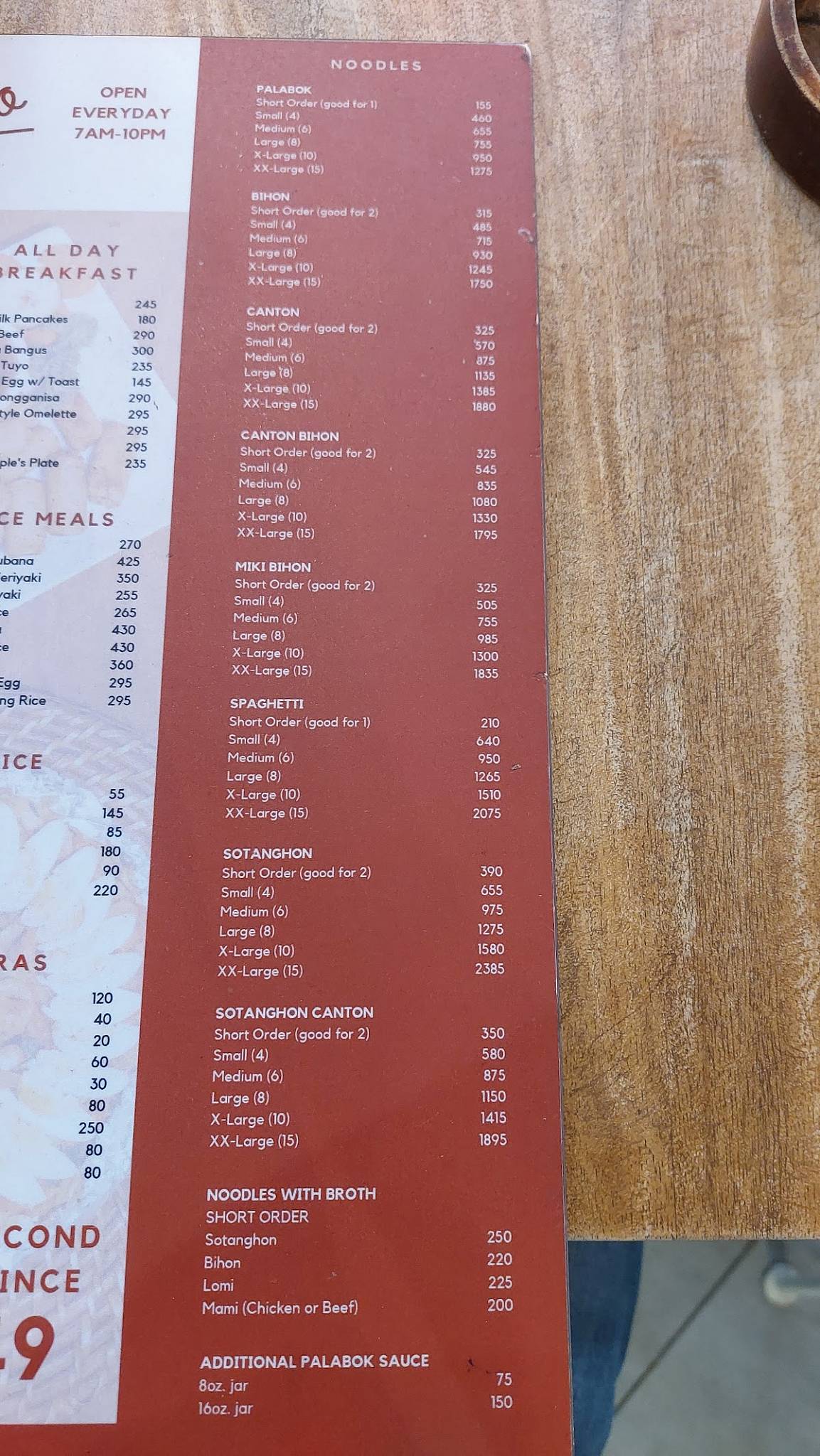 Menu at Little Quiapo desserts, Quezon City