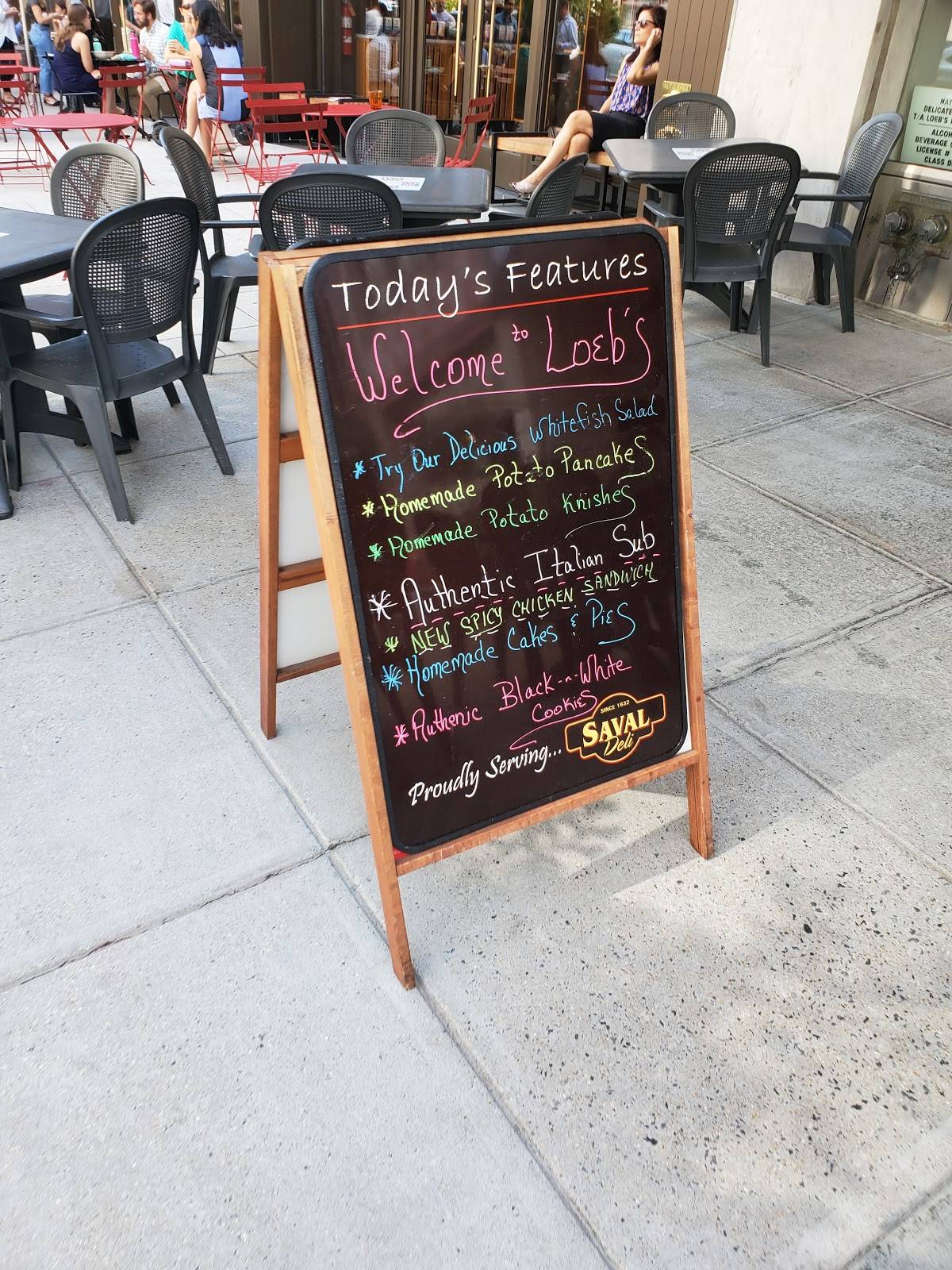 Menu at Loeb's NY Deli restaurant, Washington