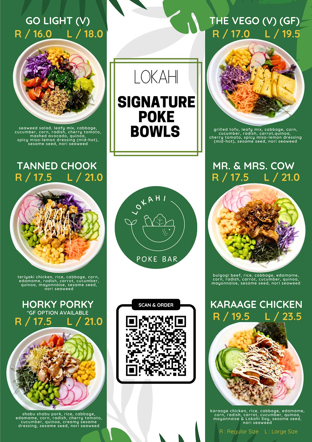 Menu at Lokahi Poke Bar, Cannonvale