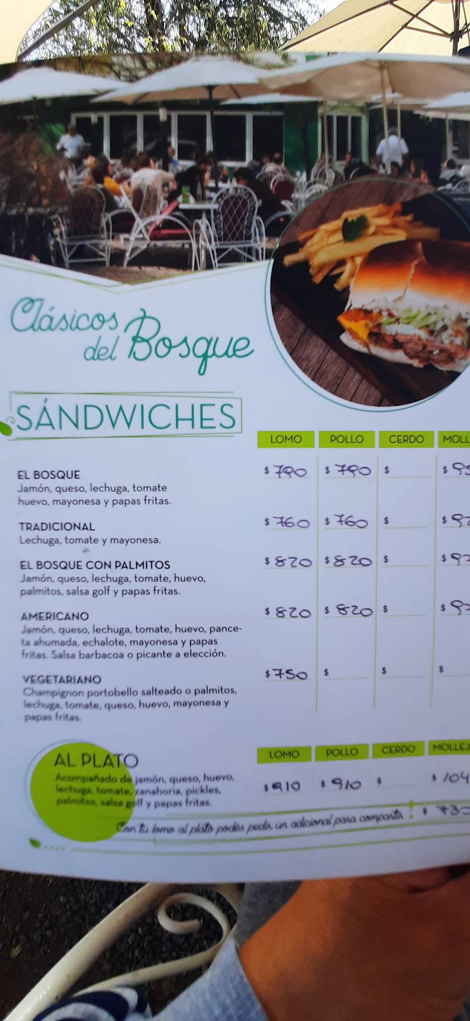 Carta del restaurante Lomitos El Bosque, Córdoba, Av del Dante 841