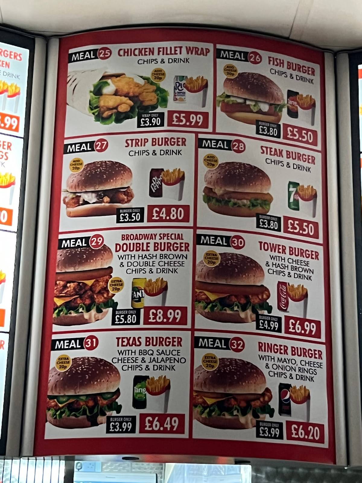 Menu at Broadway fried chicken and pizza restaurant, Loughton