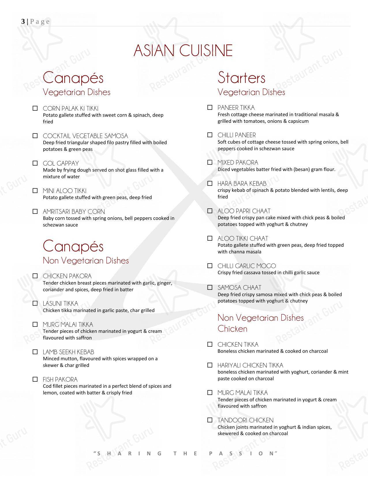 Menu at London Darbar, Ilford