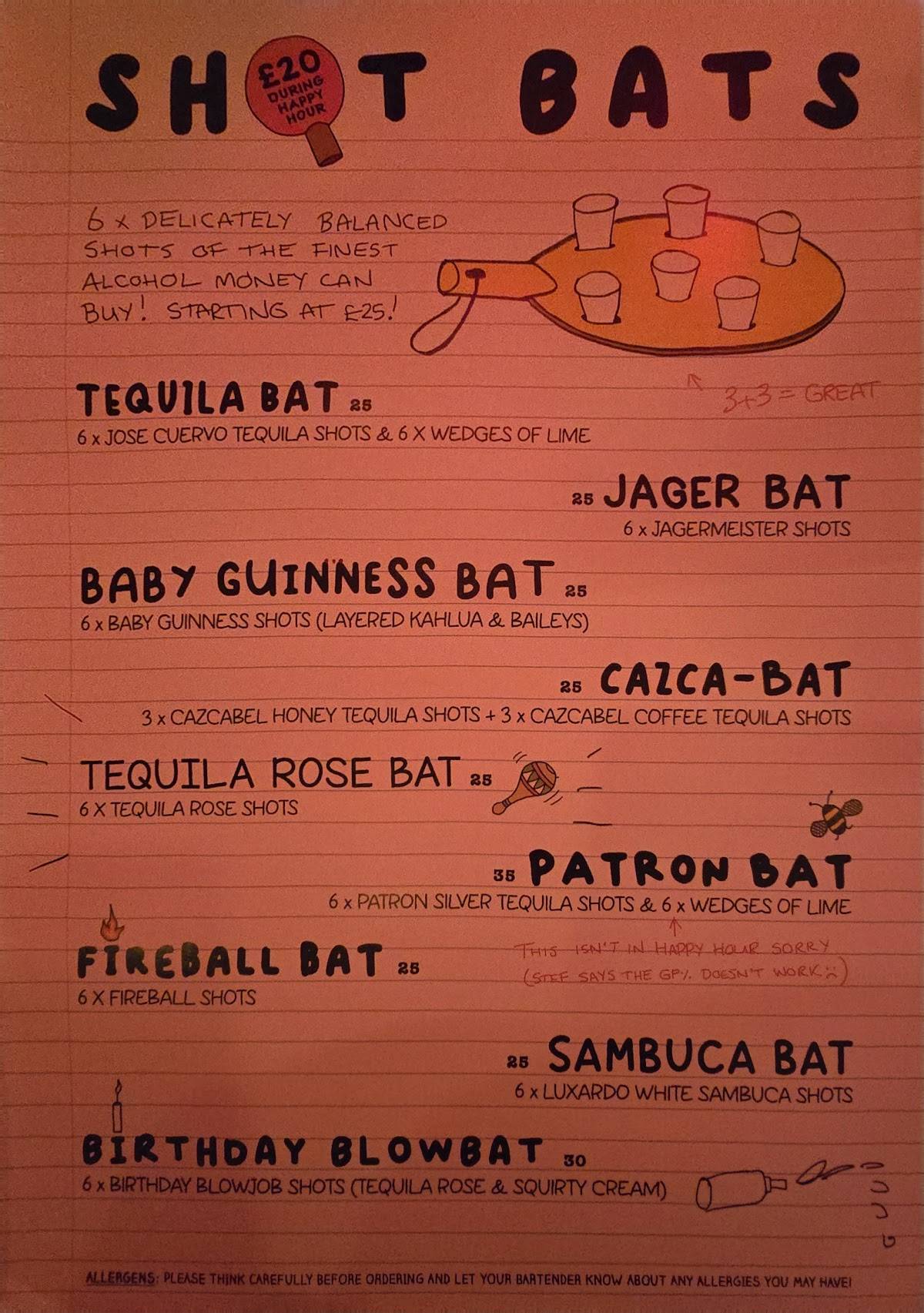 Menu at Simmons Bar Liverpool Street, London, 21 Widegate St