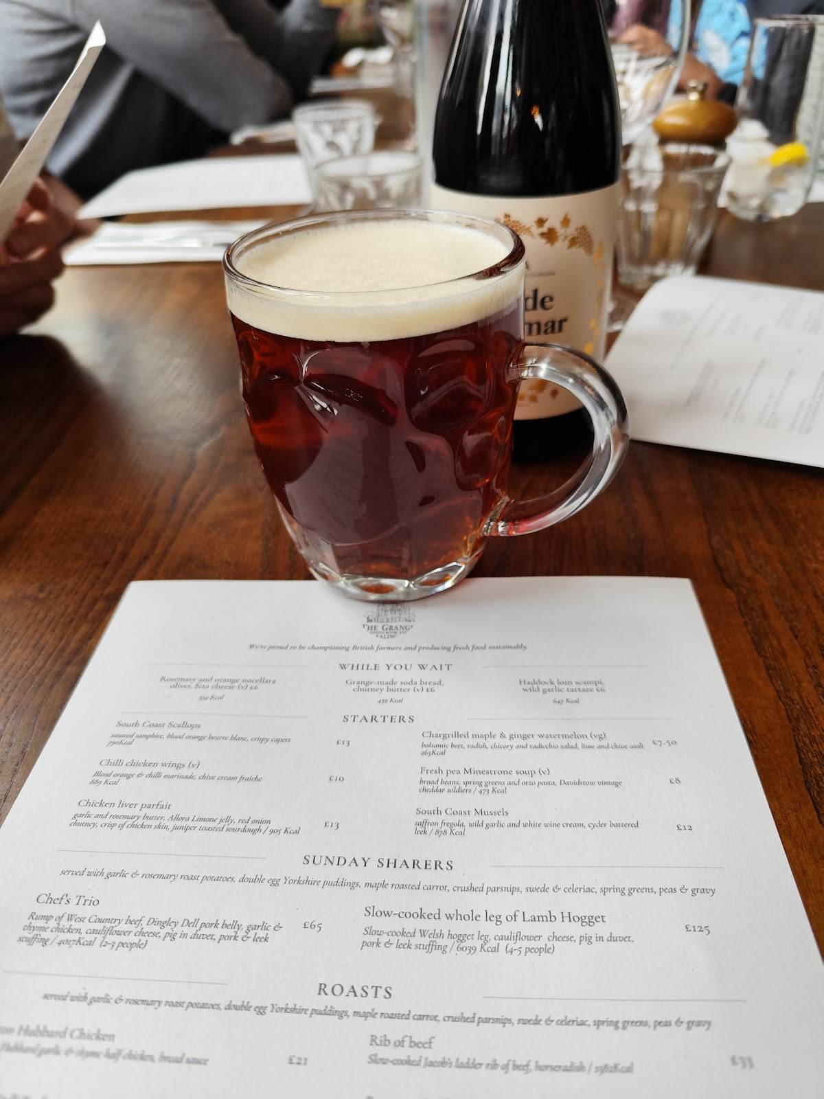 Menu at The Grange pub & bar, London, Warwick Rd