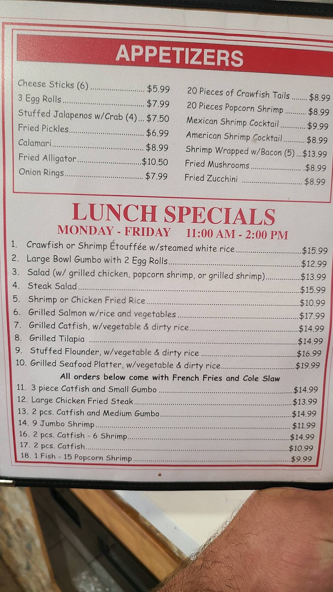 Menu at Lone Star Cajun Seafood and Steak restaurant, Brownfield