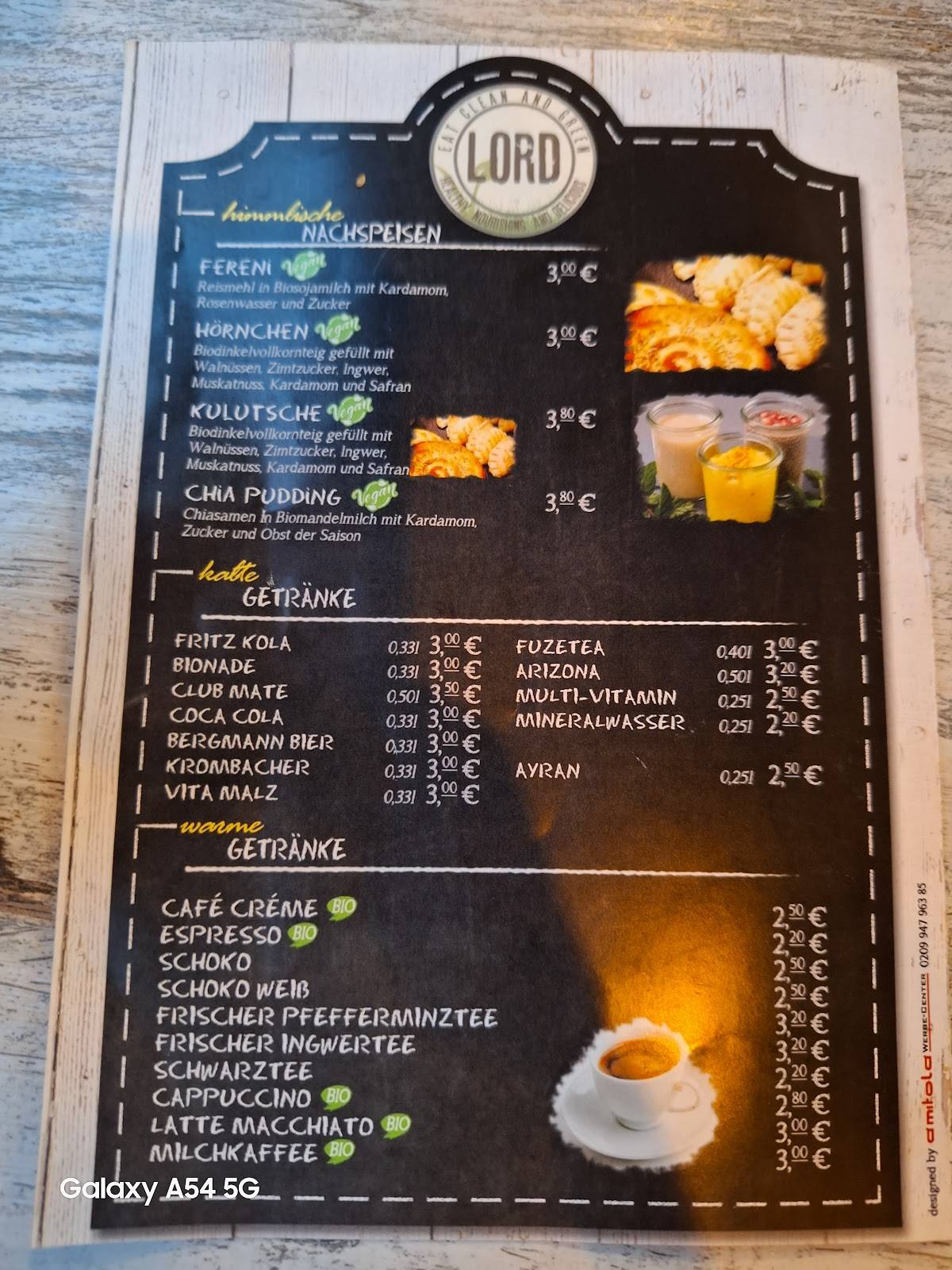 Speisekarte von Lord restaurant, Dortmund