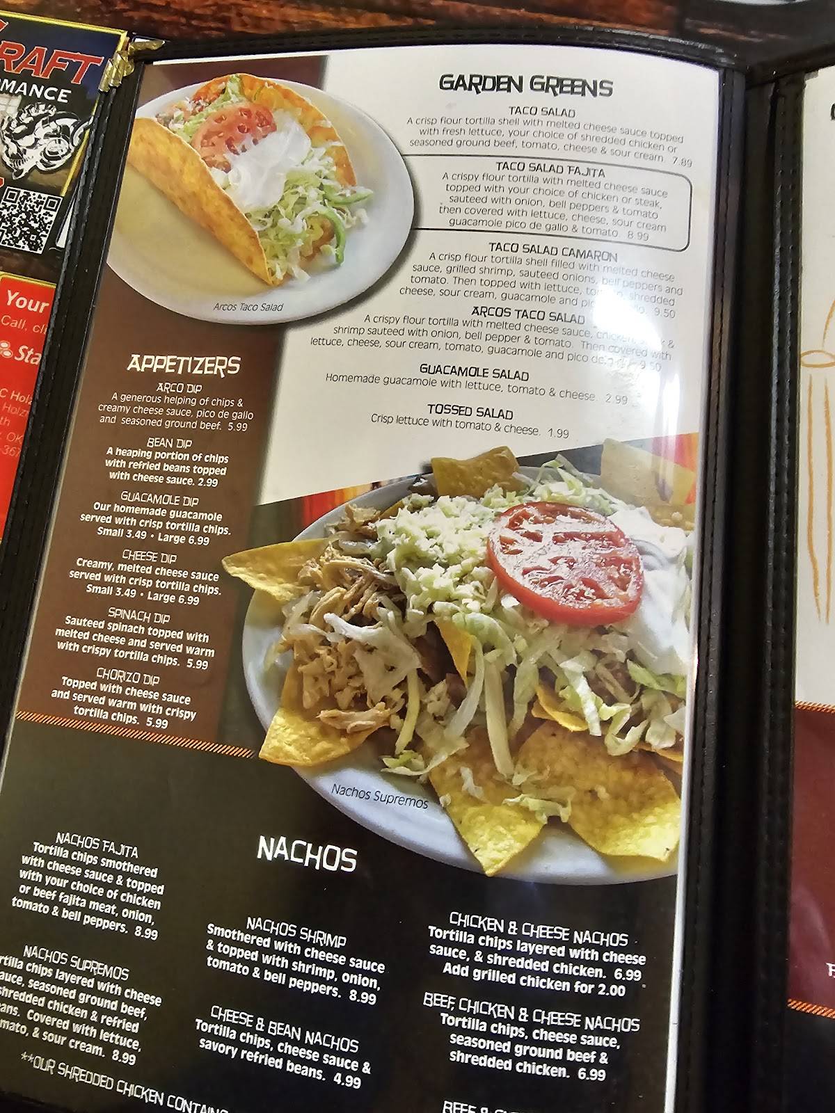 Menu at Los Arcos Mexican Restaurant, Bristow