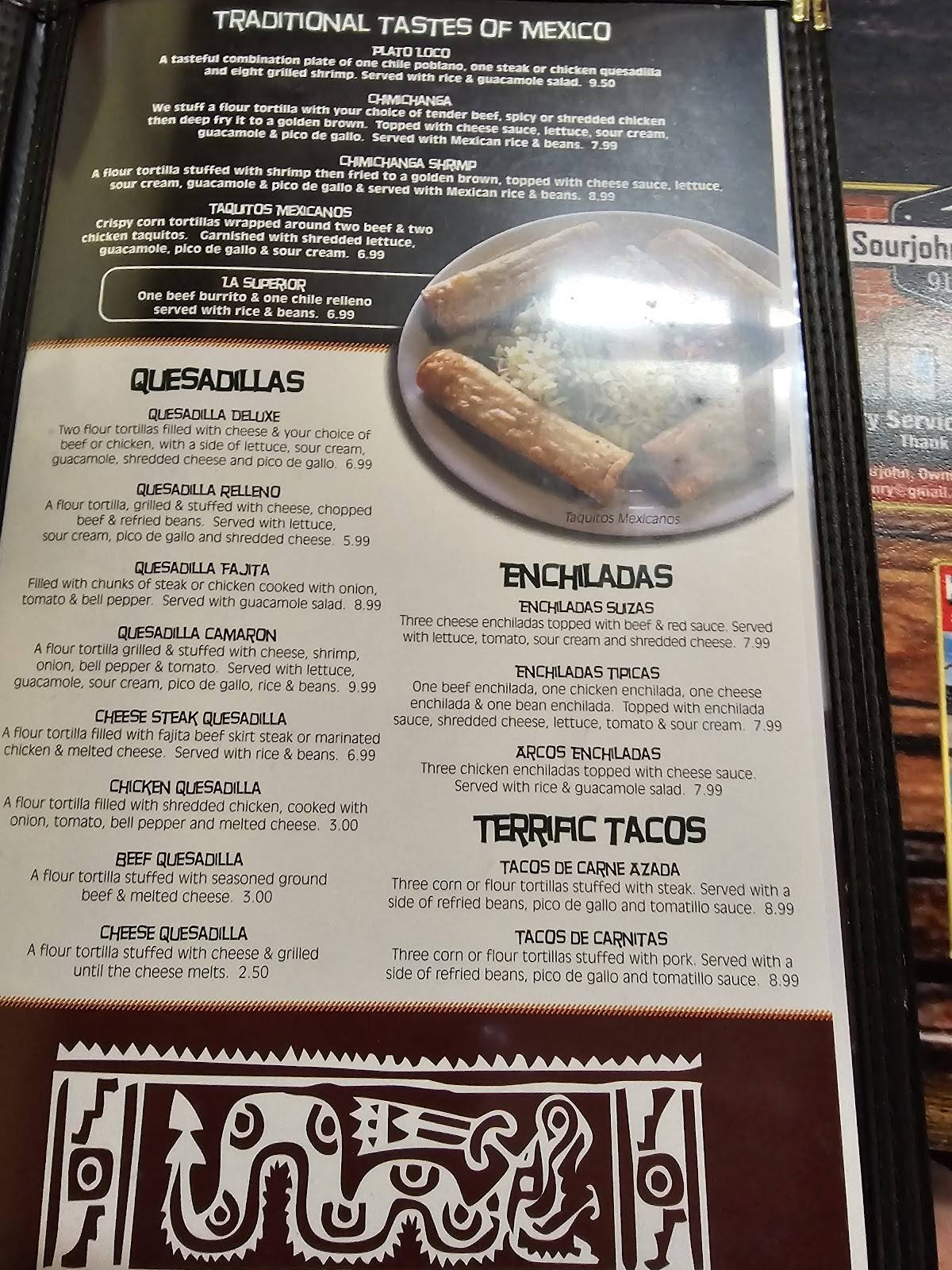 Menu at Los Arcos Mexican Restaurant, Bristow