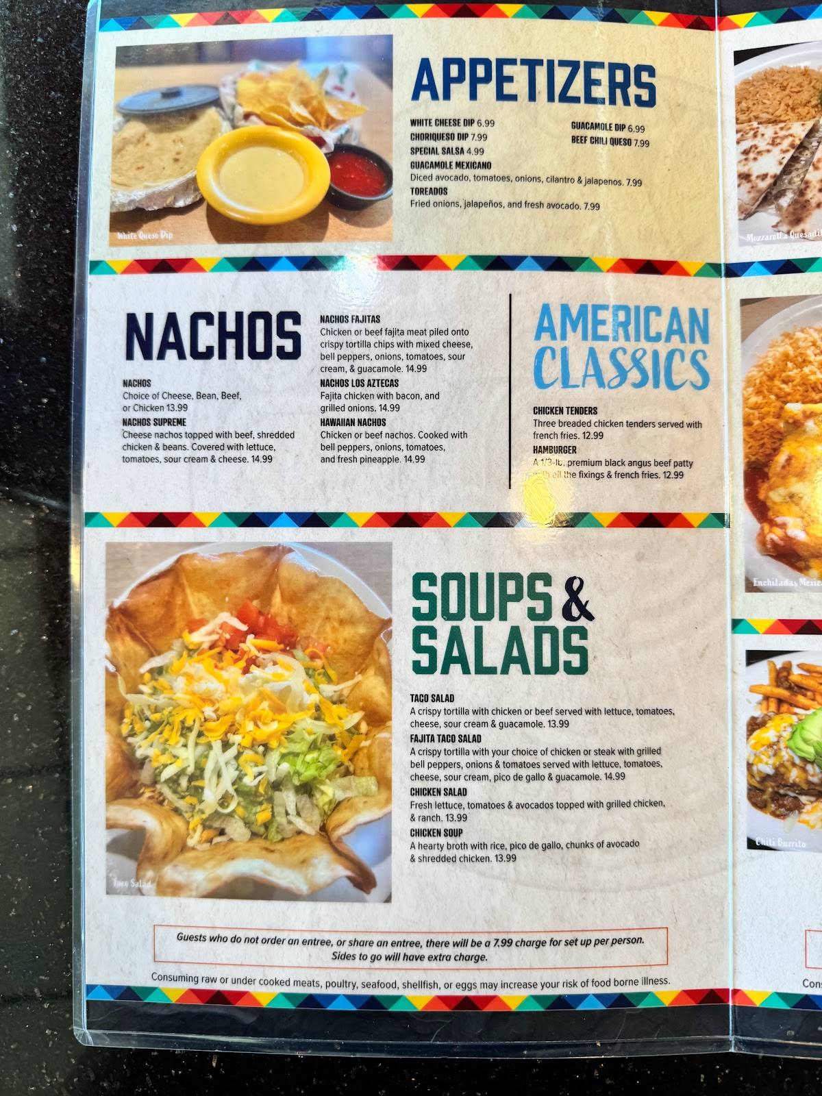 Menu at Los Aztecas Restaurant, Choctaw