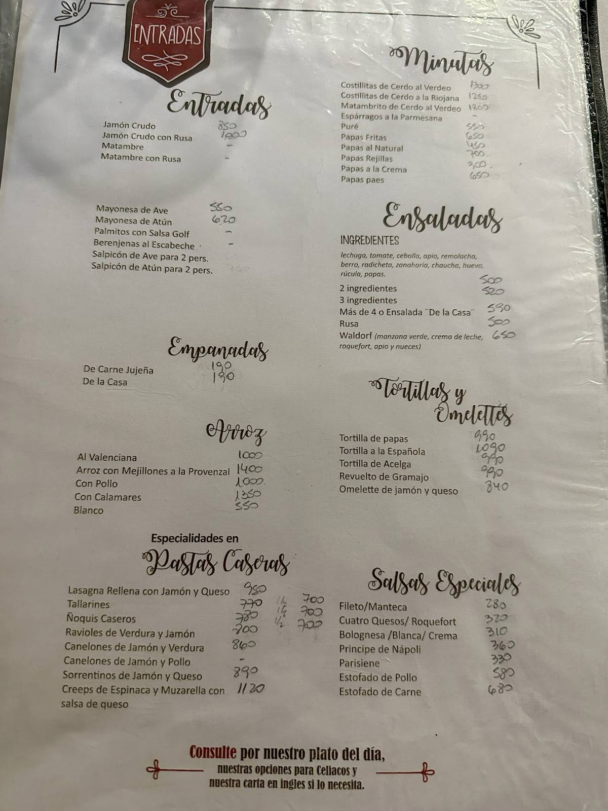 Carta del restaurante Los Hermanos, City Bell, Camino Parque Centenario ...