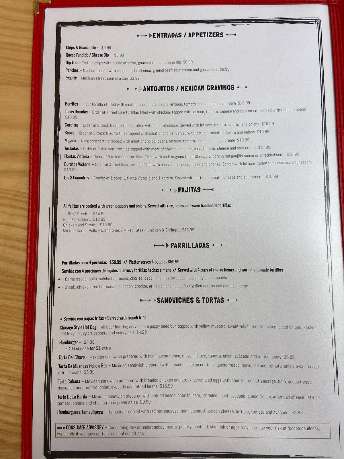 Carta del restaurante Los Homies Taqueria, Pinellas Park