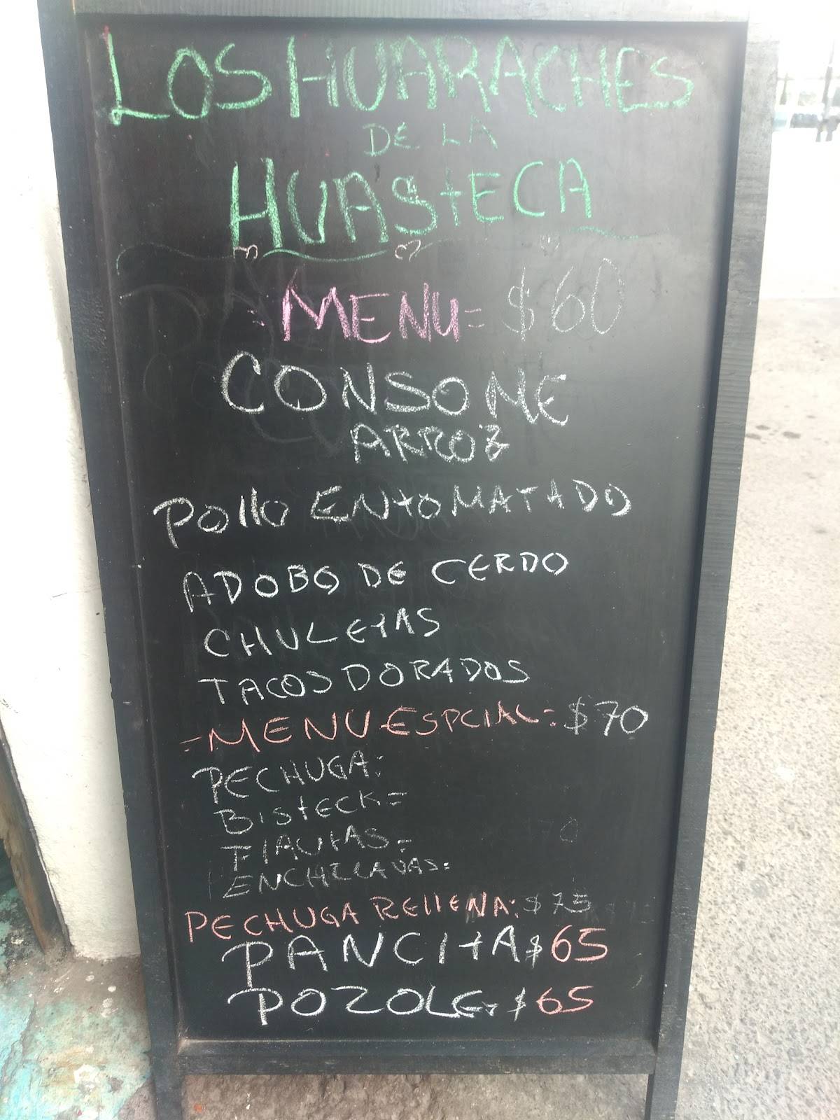Menu at Los Huaraches de la Huasteca restaurant, Ciudad Nicolás Romero