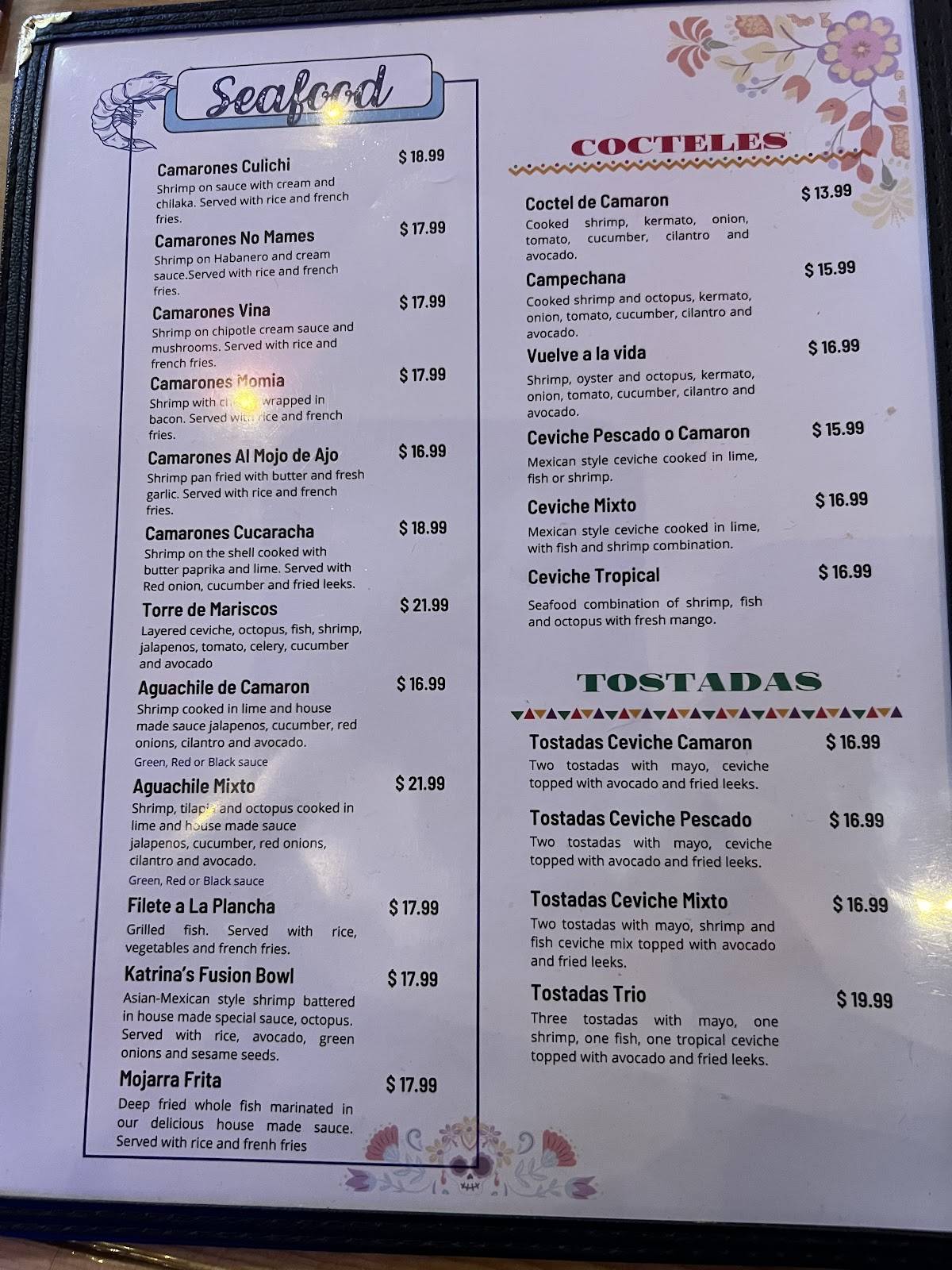 Menu at Katrina’s Restaurant, Los Lunas