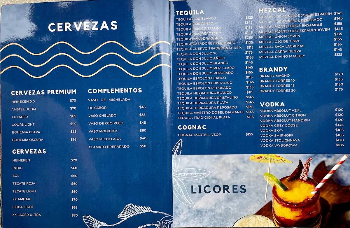 Carta del restaurante Los Mariscos del Chichí, Progreso