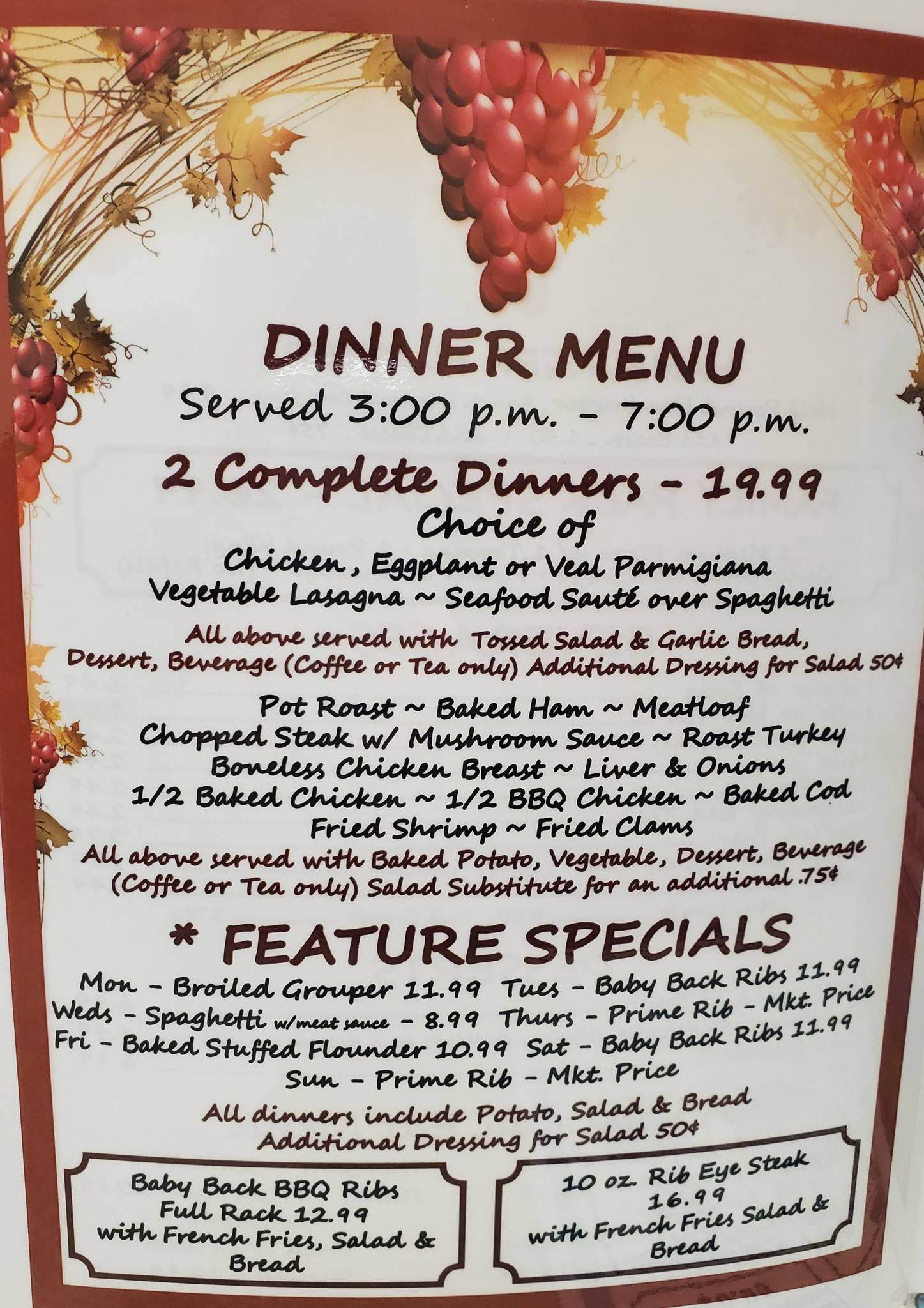 Luigi S Pizza Homosassa Menu