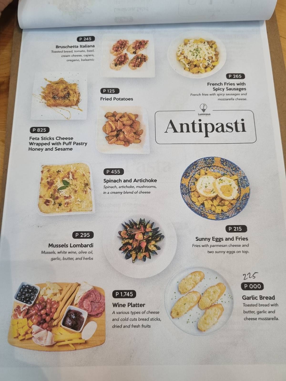 Menu at Luminous Espresso Industry Ph (IL Corso) restaurant, Cebu City