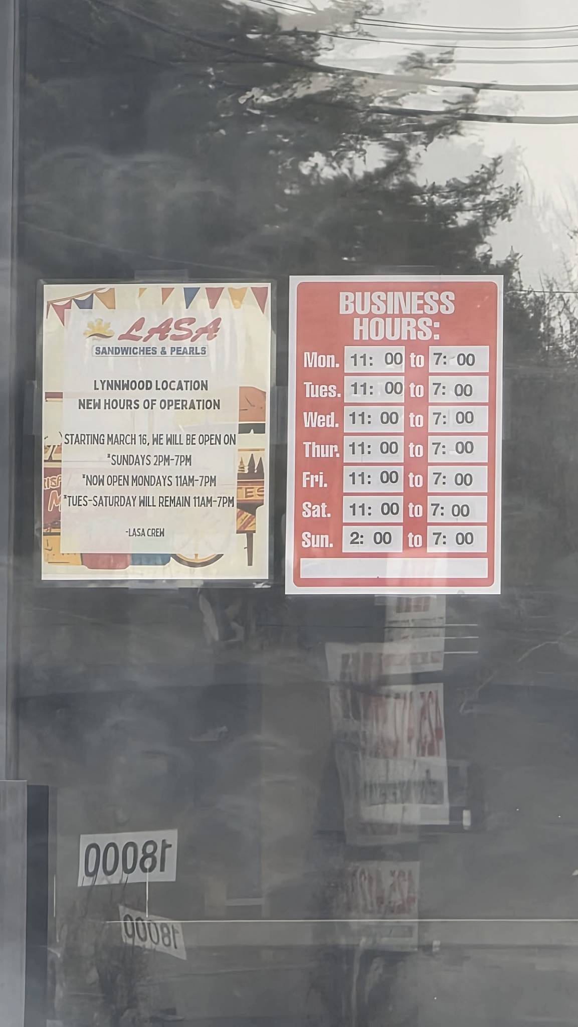 Carta del pub y bar LASA Sandwiches & Pearls, Lynnwood