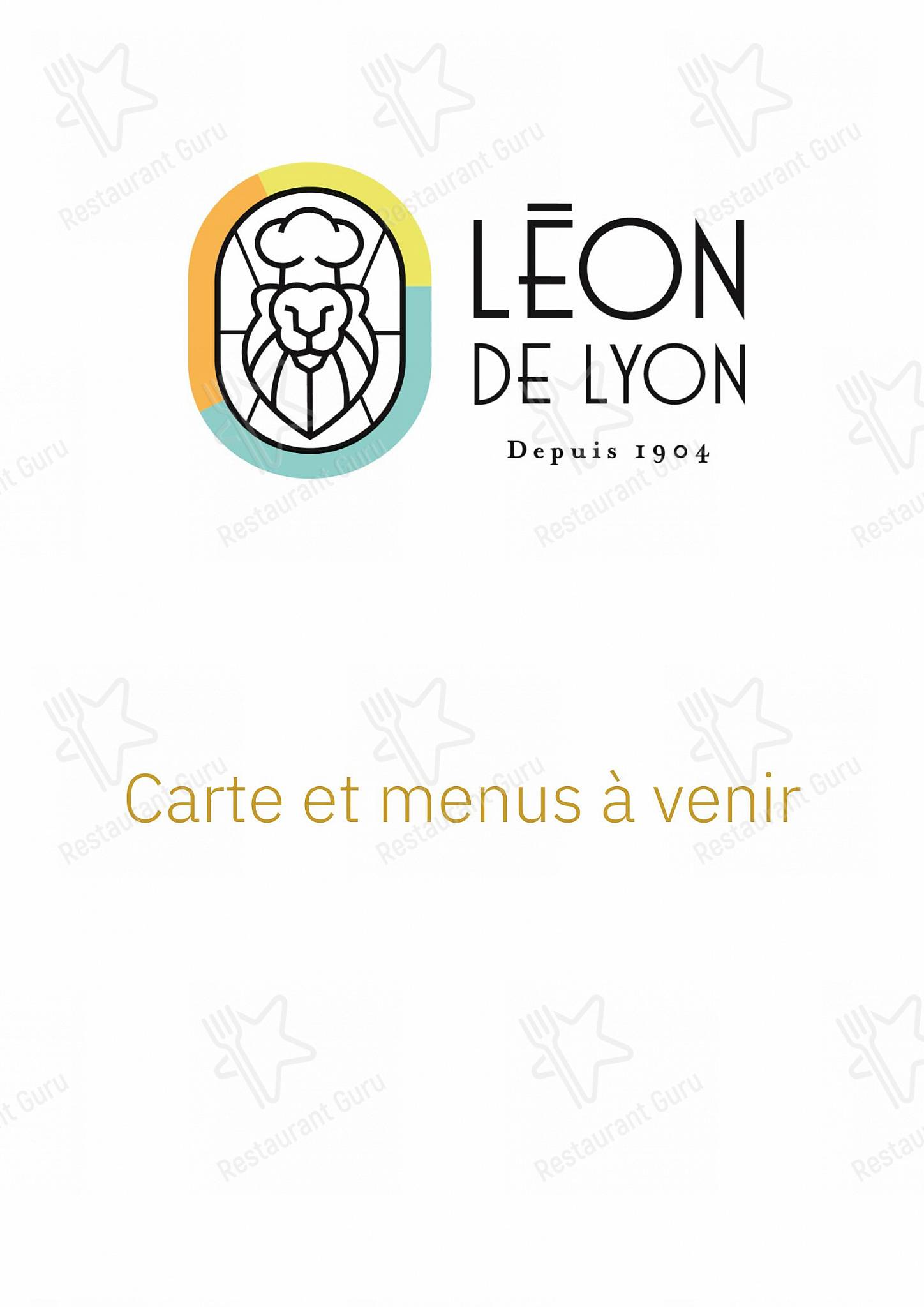 Menu au Léon de Lyon restaurant, Lyon, 1 Rue Pleney