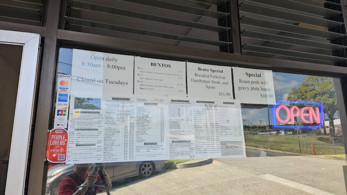 Menu at M & M BBQ, Aiea