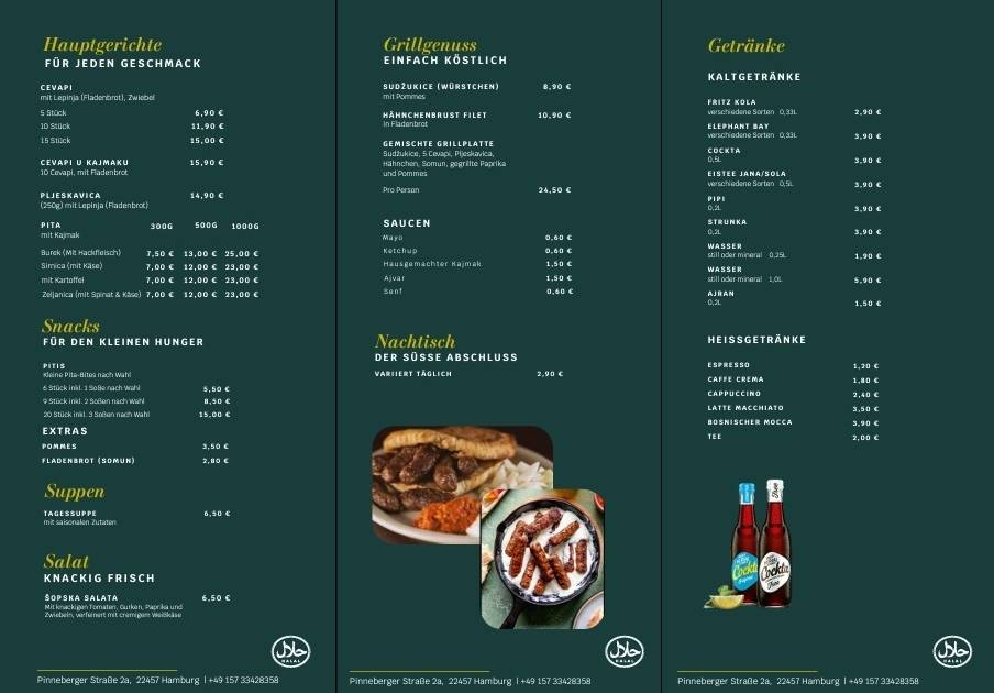 Speisekarte von MAHALA - Balkan Grillhouse & Pitarija restaurant, Hamburg