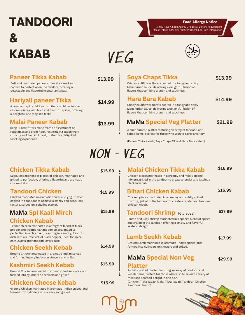 Menu at MAdness Of MAsala - Authentic Indian Cuisine restaurant, Trooper