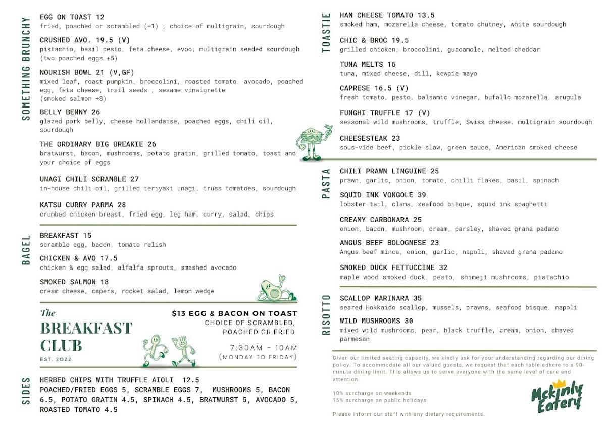 Menu at MCKINLY Eatery cafe, Balwyn