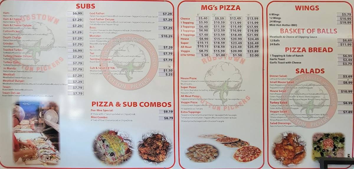 Menu at MG'S Pizza pizzeria, Robstown