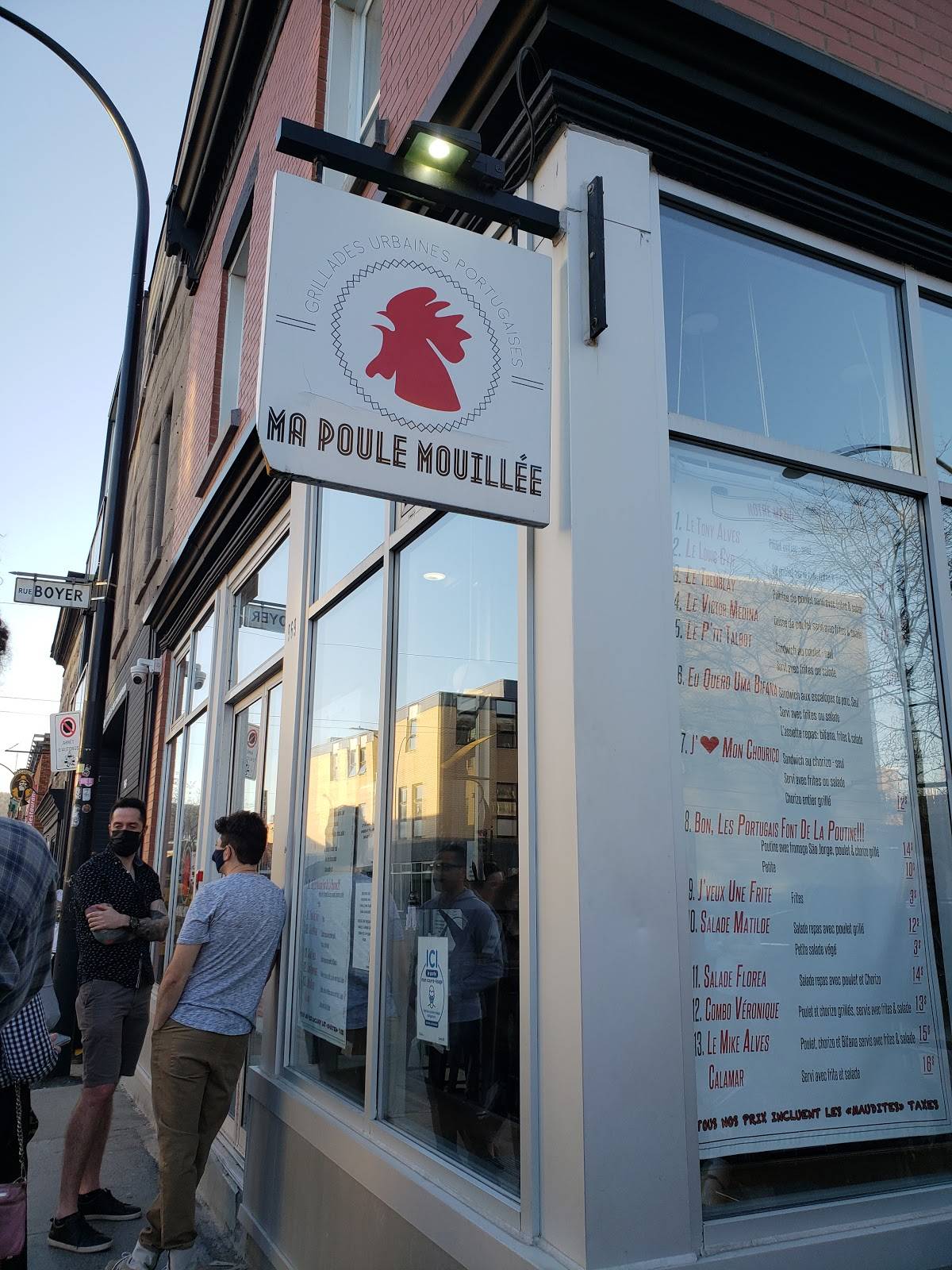 Menu au Ma Poule Mouillée restaurant, Montréal, 969 Rachel St E