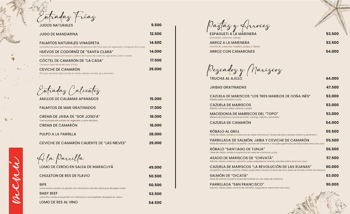 Carta de Macedonia Restaurante, Tunja, Cl. 23 #9 16