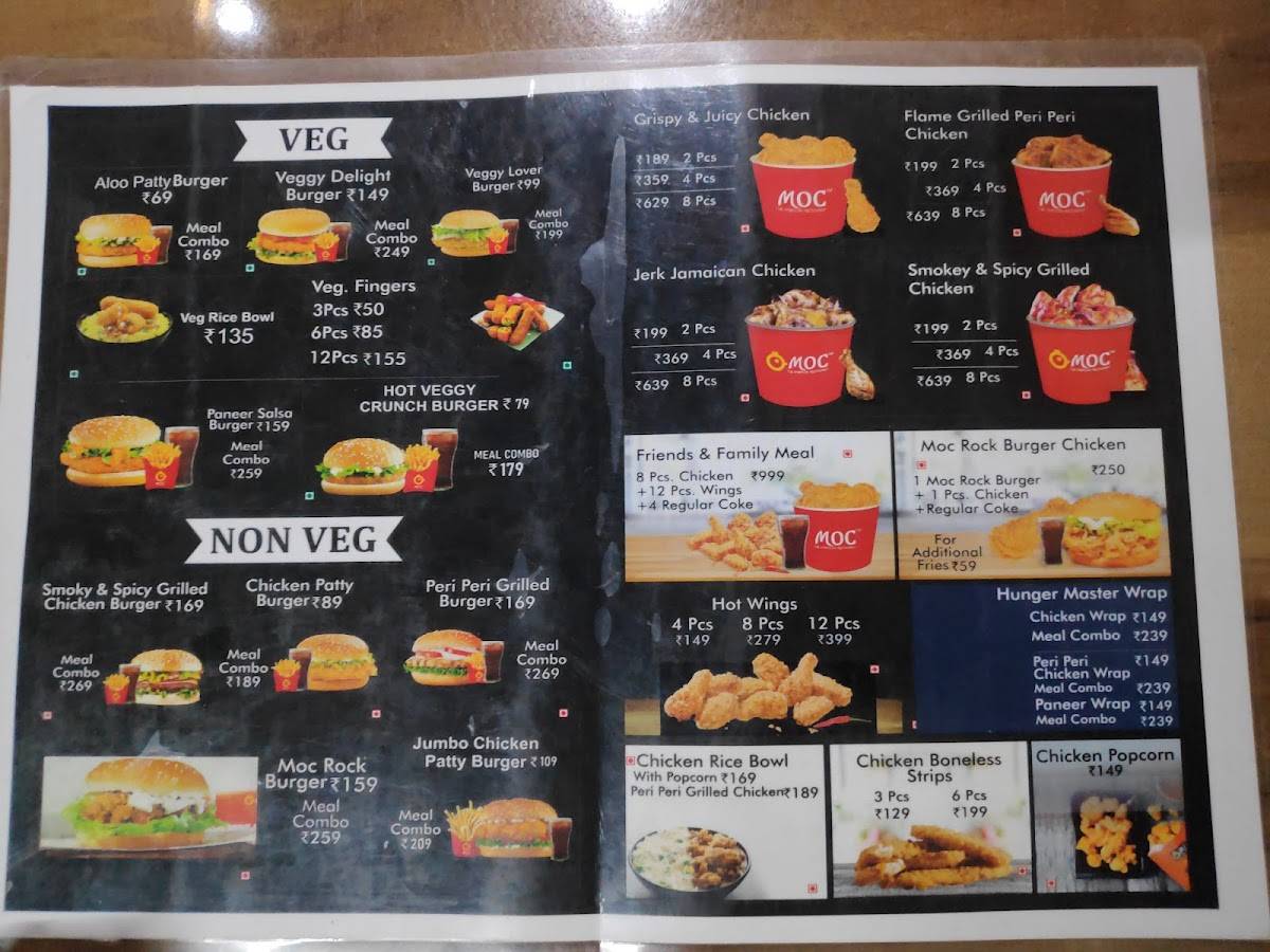 Menu at Mad Over Chicken (MOC) Restaurant, Mau