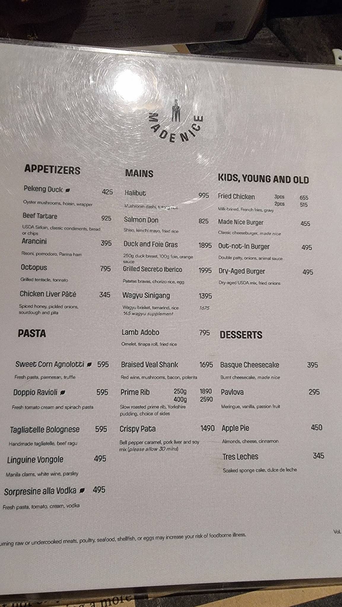 Menu at Mamou Made Nice restaurant, Makati