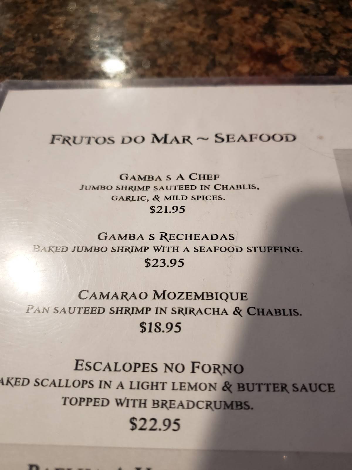 Menu at Madeira Restaurant, East Providence