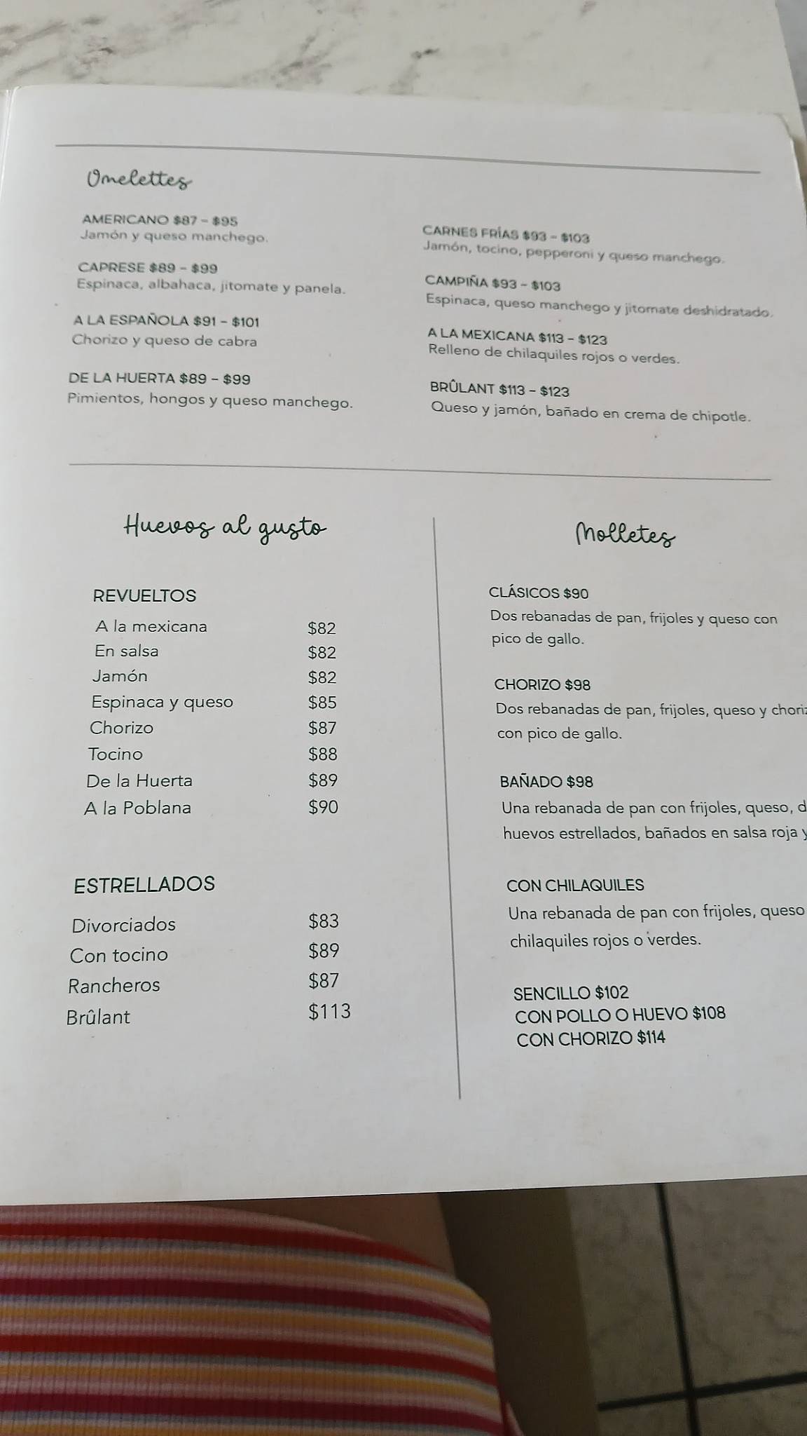 Carta de Mademoiselle Café, Zapopan