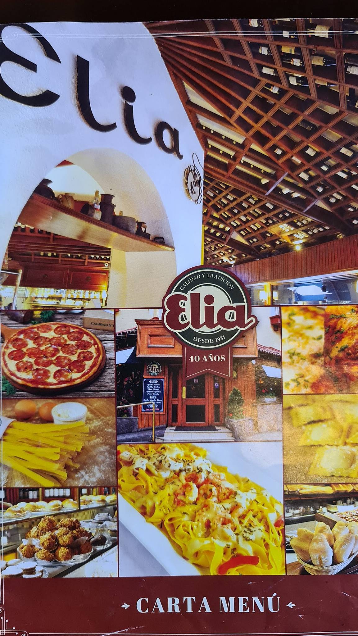 Carta del restaurante Elia, Magdalena del Mar