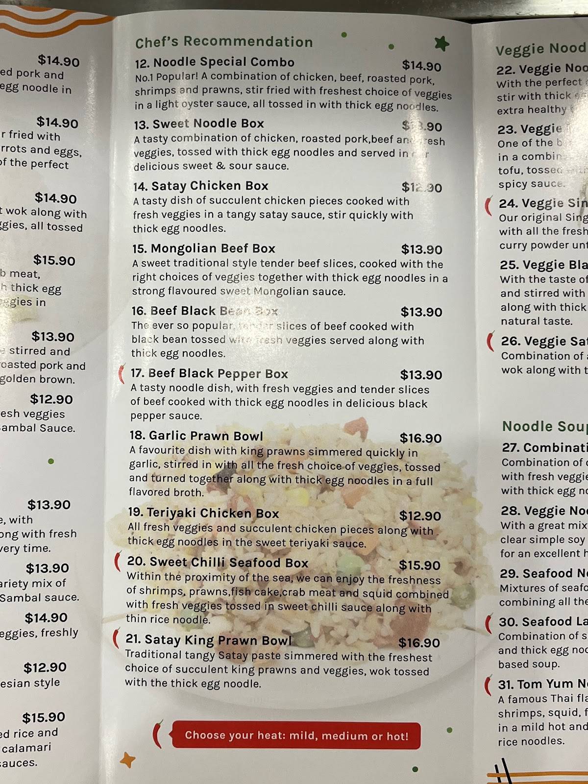 Menu at Magic Noodle Bar, Halls Head
