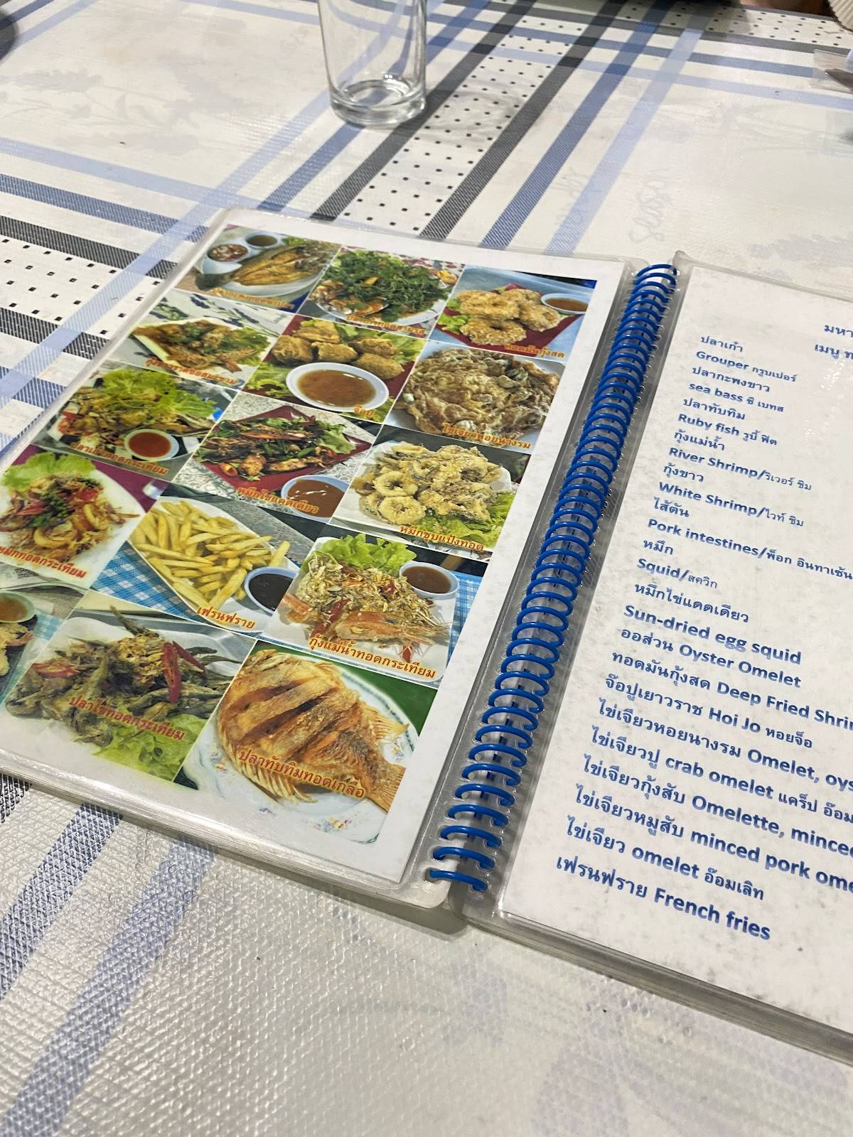 Carta del restaurante Maha Chai Seafood, Chiang Mai