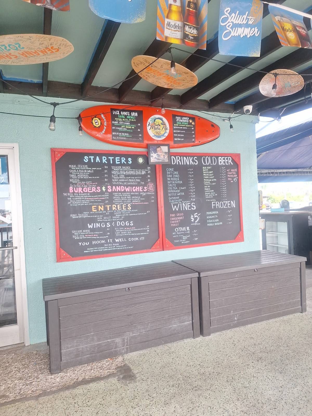 Menu at Mahi Nic restaurant, South Padre Island, State Park Rd 100