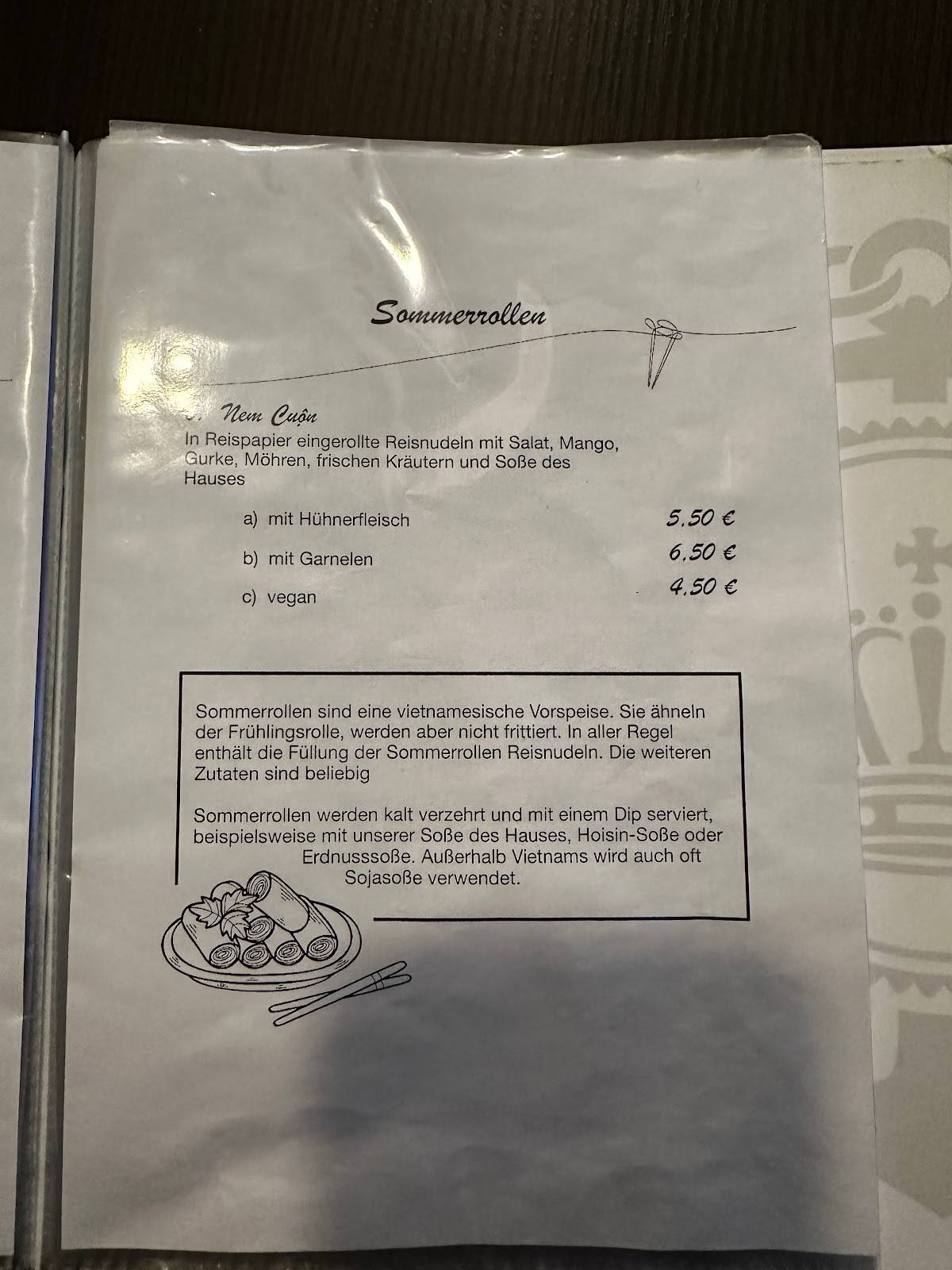 Menu at Mai Kitchen restaurant, Gera
