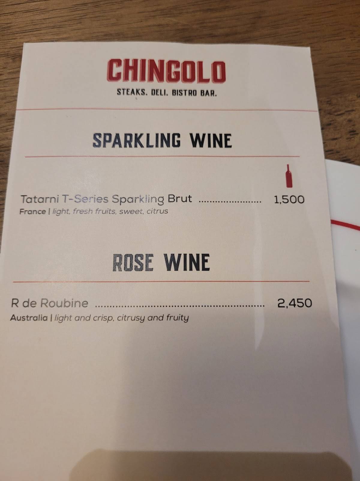 Menu at Chingolo Deli restaurant, Makati