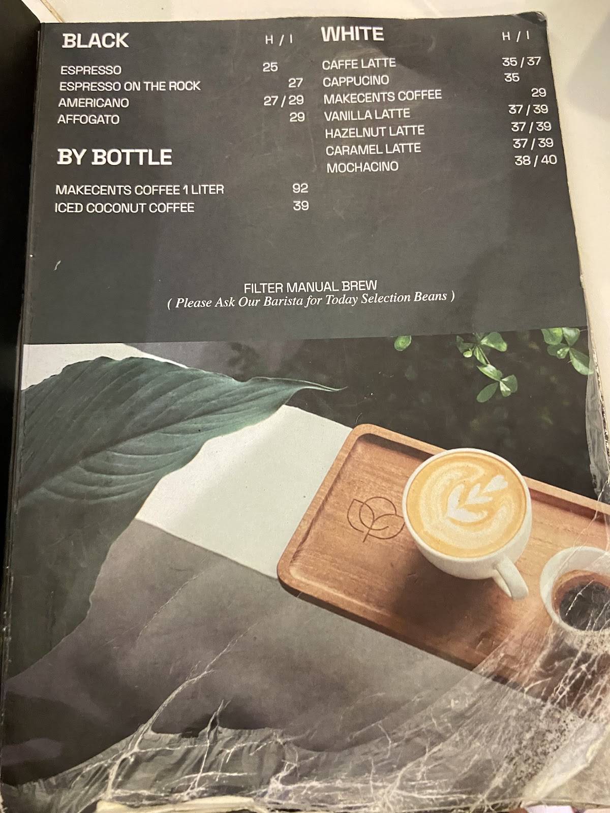 Menu at Makecents Coffee Space restaurant, Medan
