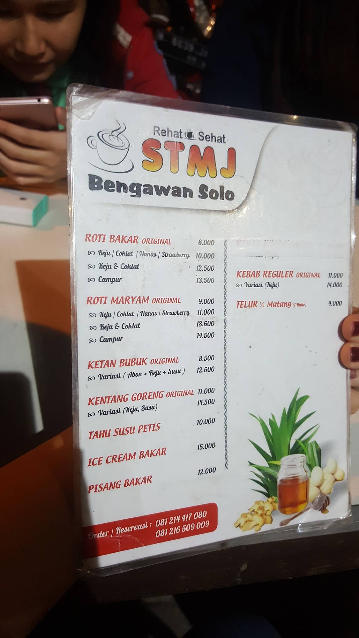 Carta del café STMJ Bengawan Solo, Malang, Jl. Tumenggung Suryo No.35