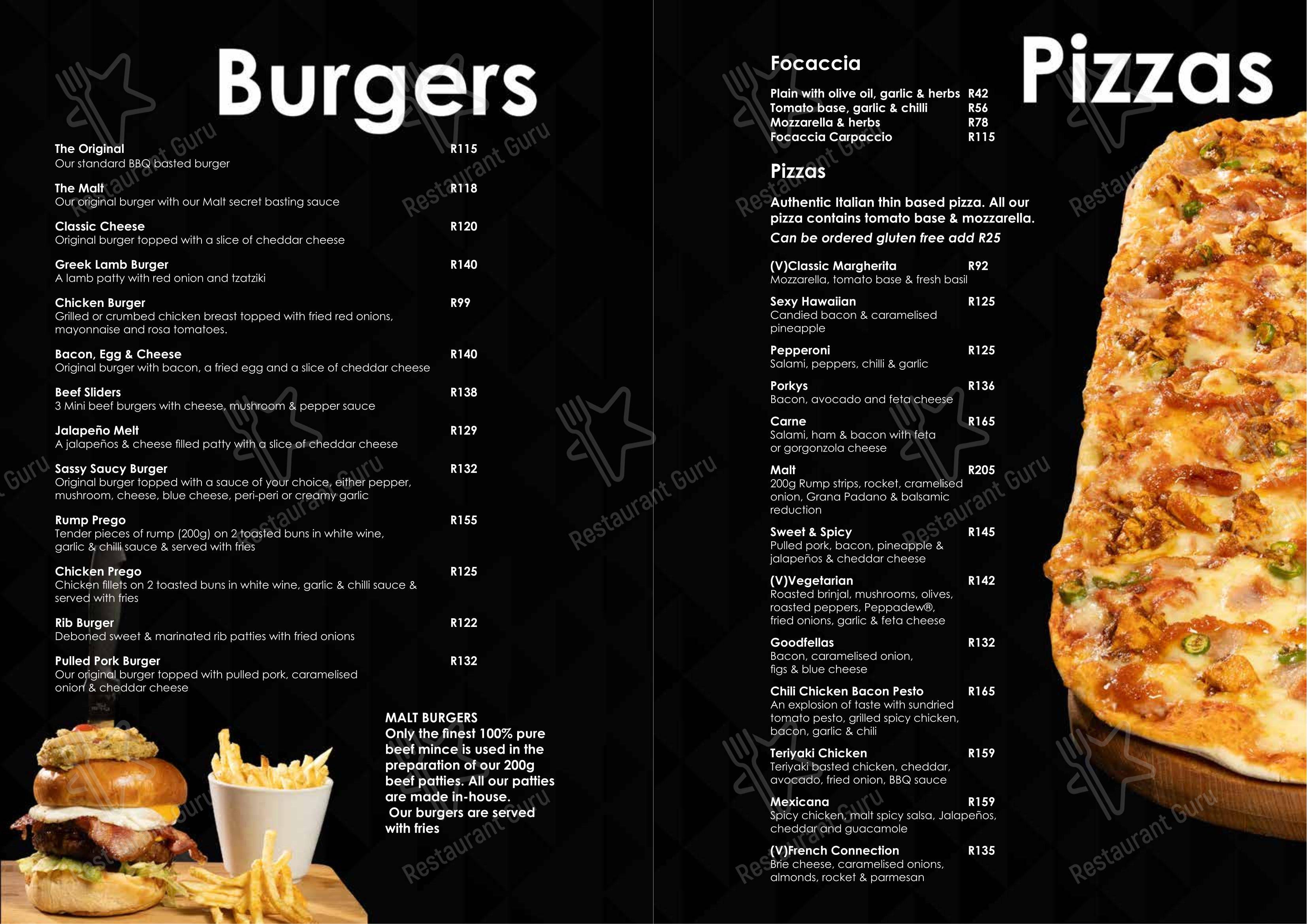 Menu at Malt Barrel & Fire Silverlakes, Willow Acres Estate