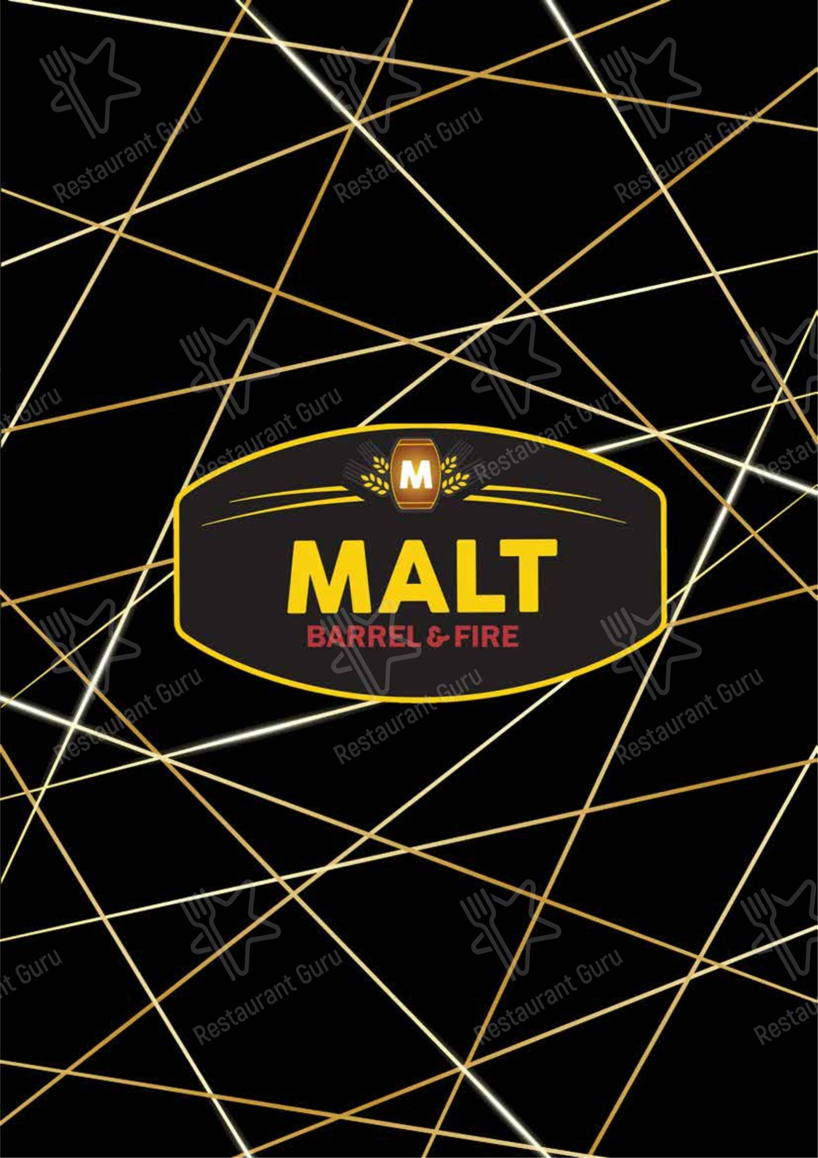Menu at Malt Barrel & Fire Silverlakes, Willow Acres Estate