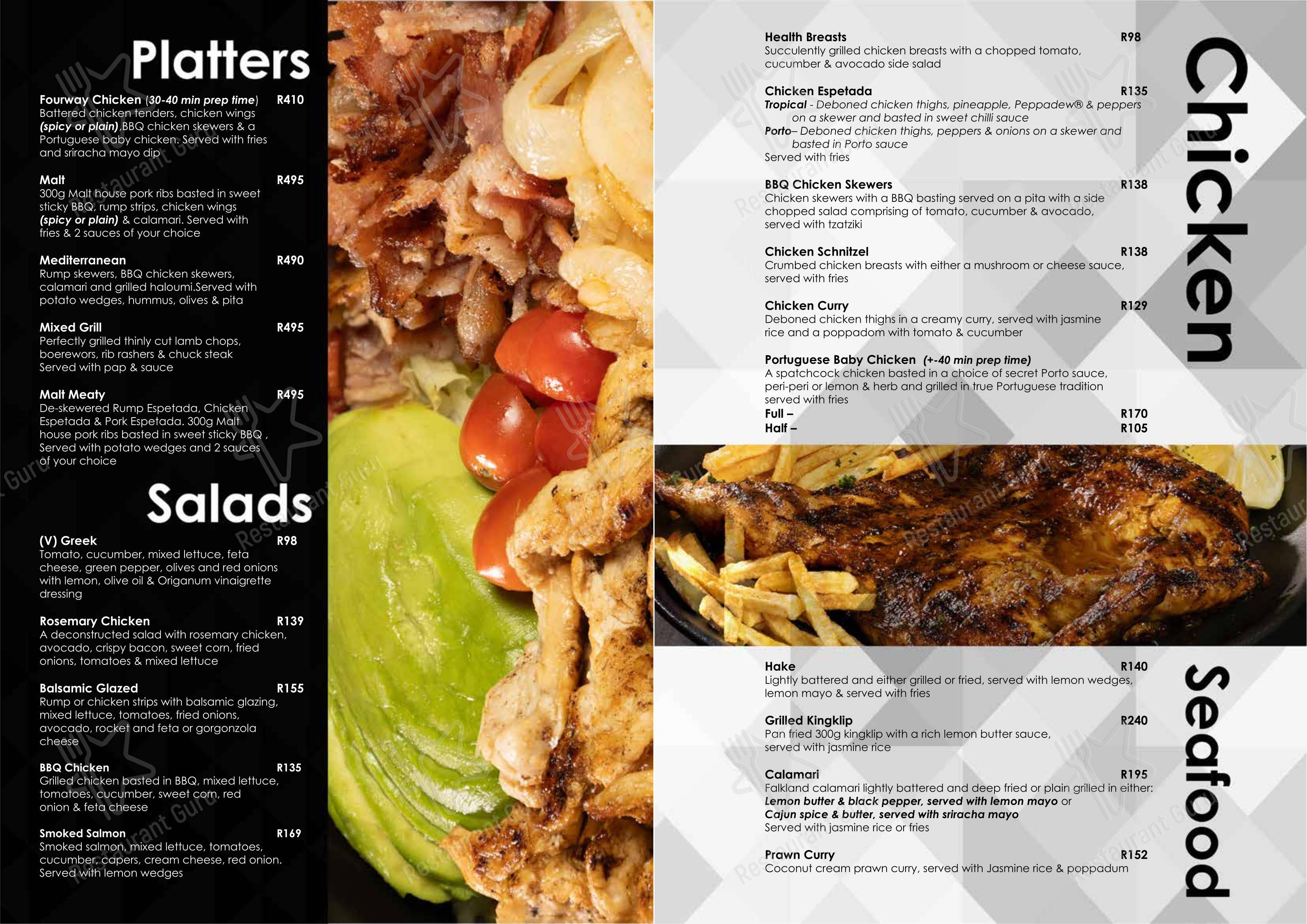 Menu at Malt Barrel & Fire Silverlakes, Willow Acres Estate