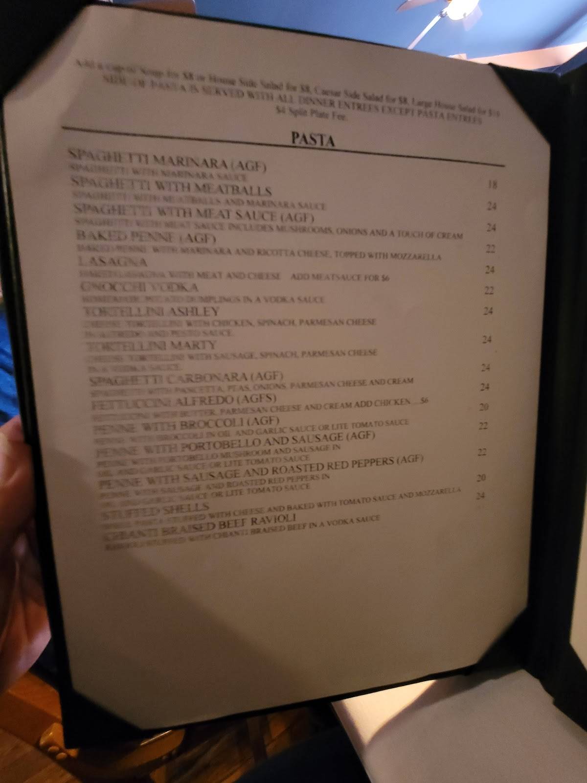 Menu at Mamma Onesta's Italian Restaurant, Lockport