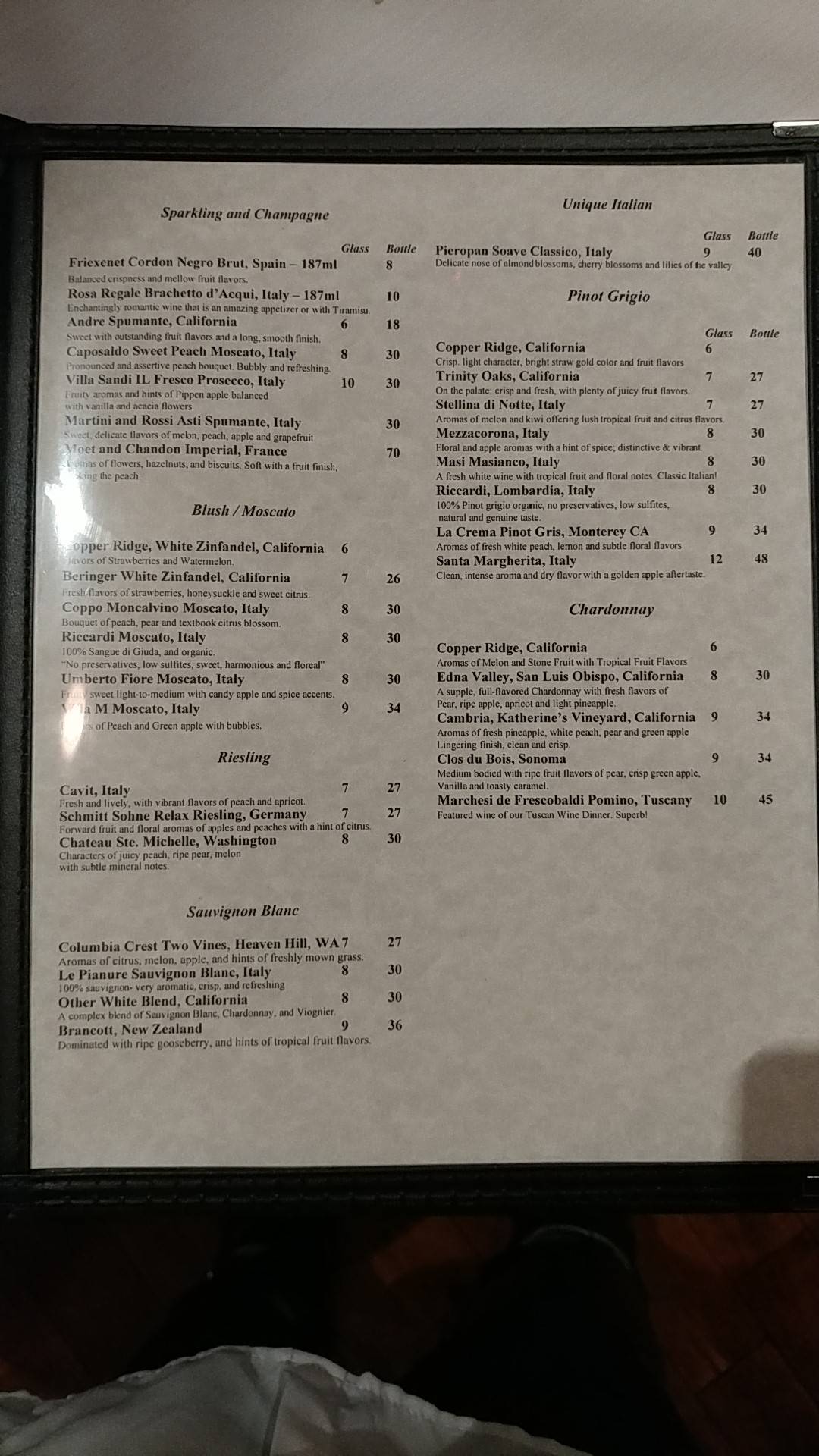 Menu at Mamma Onesta's Italian Restaurant, Lockport