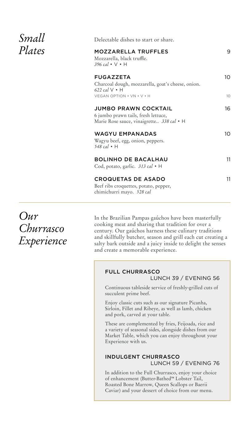 Menu at Fazenda Rodizio Bar & Grill Manchester, Manchester