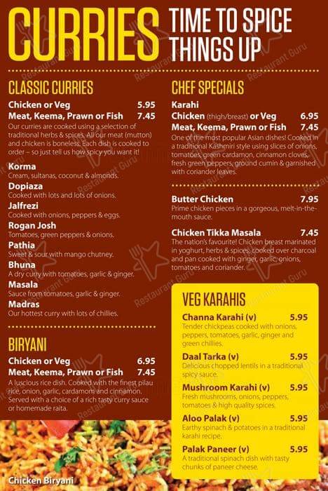 Menu at MyLahore Manchester fast food, Manchester